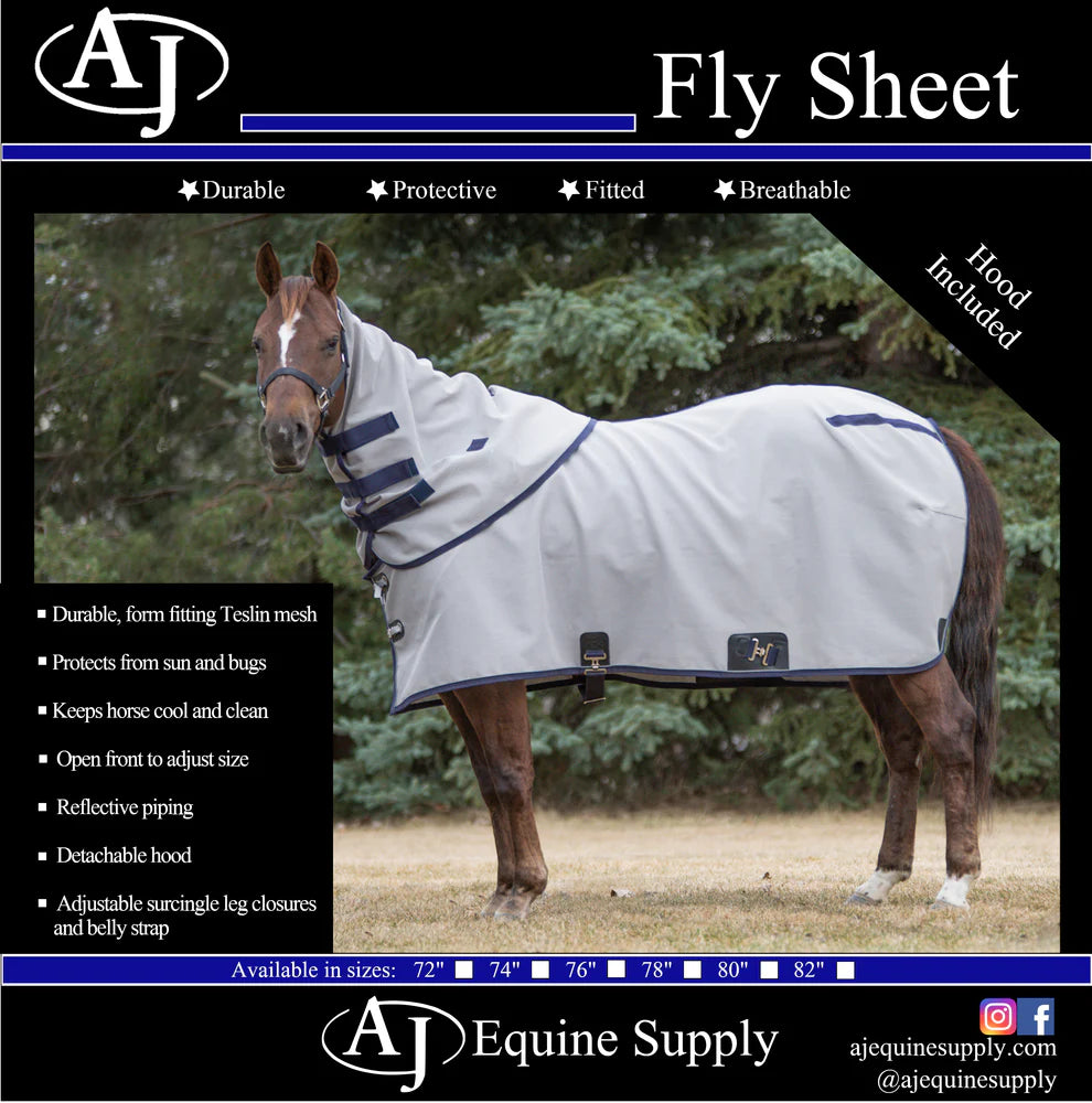 AJ EQUINE TESLIN FLY SHEET WITH NECK COVER – Ranch By Design