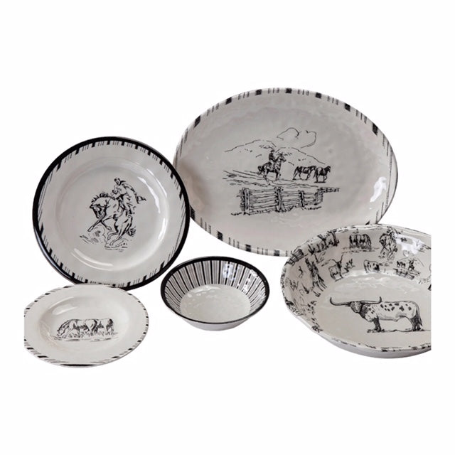14 PIECE RANCH LIFE MELAMINE DINNER WEAR – Ranch By Design