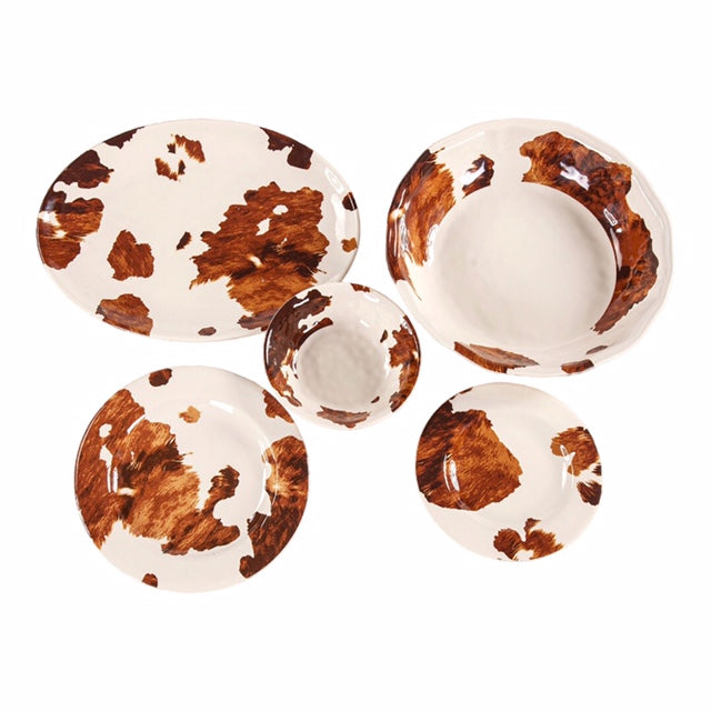 14 PIECE ELSA COW HIDE MELAMINE DINNER WEAR – Ranch By Design